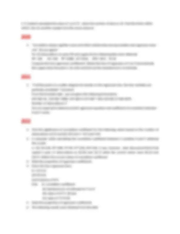 Statistical Analysis of Correlation and Regression Coefficients | Exams Business Statistics ...