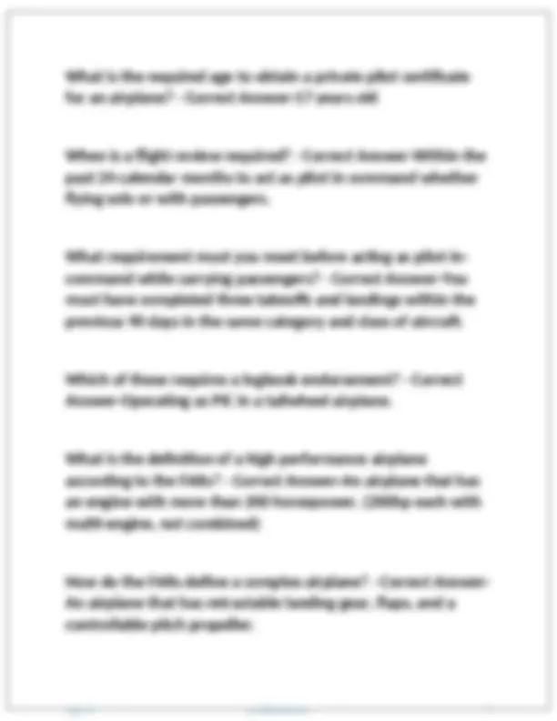 Jeppesen Private Pilot Chapter 1-5 Questions with 100% Correct Answers | Exams Advanced ...