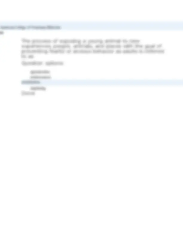 VT 101 Introduction to Veterinary Technology Lesson 7 Exam – Results ...