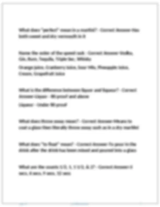 ABC Bartending School Test Questions with 100% Correct Answers ...