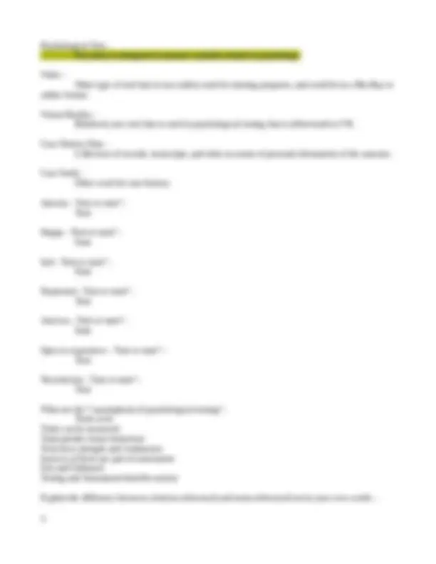 3006PSY - Psychological Assessment of Individual Differences | Exams ...