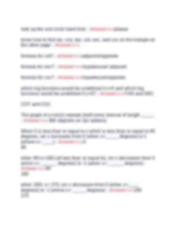 Trigonometry DAT quantitative reasoning 2024 Exam Questions with ...