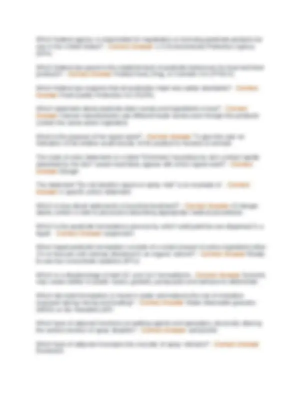 Pest Control Applicator Study Guide examination question and the ...