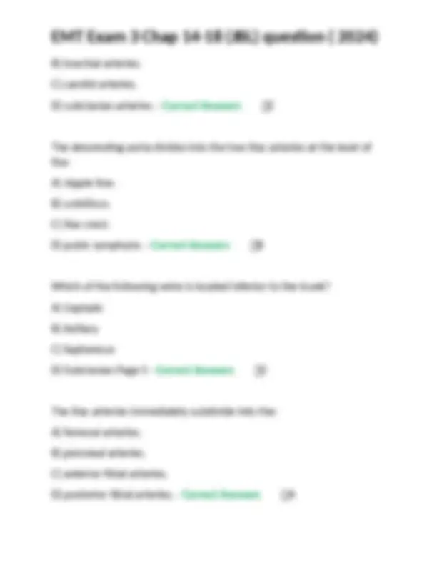 EMT Exam 3 Chap 14-18 (JBL) question ( 2024) | Exams Nursing | Docsity