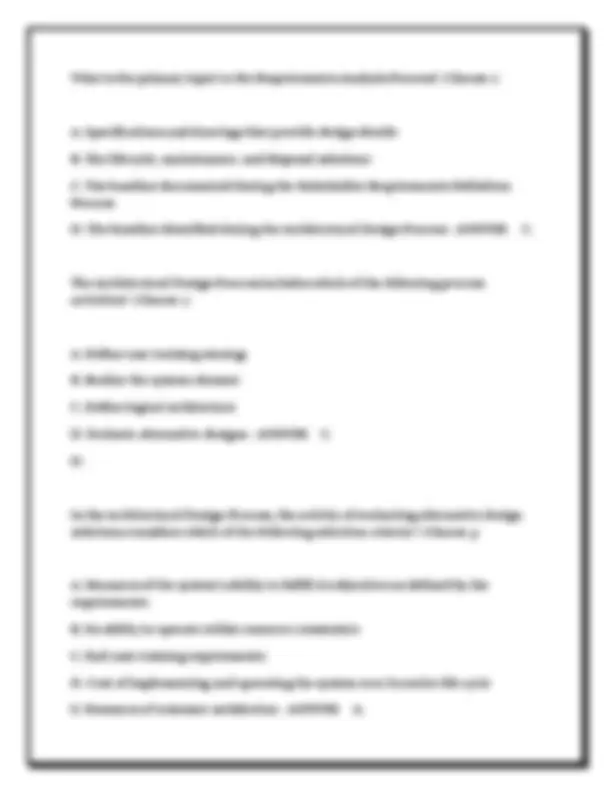 INCOSE ASEP Preparation Exam Questions and Answers 2024 | Exams Nursing | Docsity