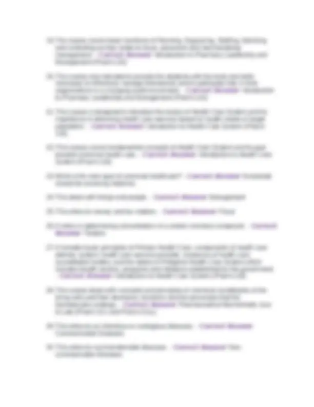 Perspective in Pharmacy Revision Examination Questions and their Correct Answers For The B ...