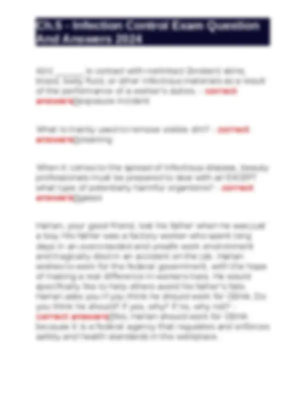 Ch.5 - Infection Control Exam Question And Answers 2024 | Exams Nursing ...