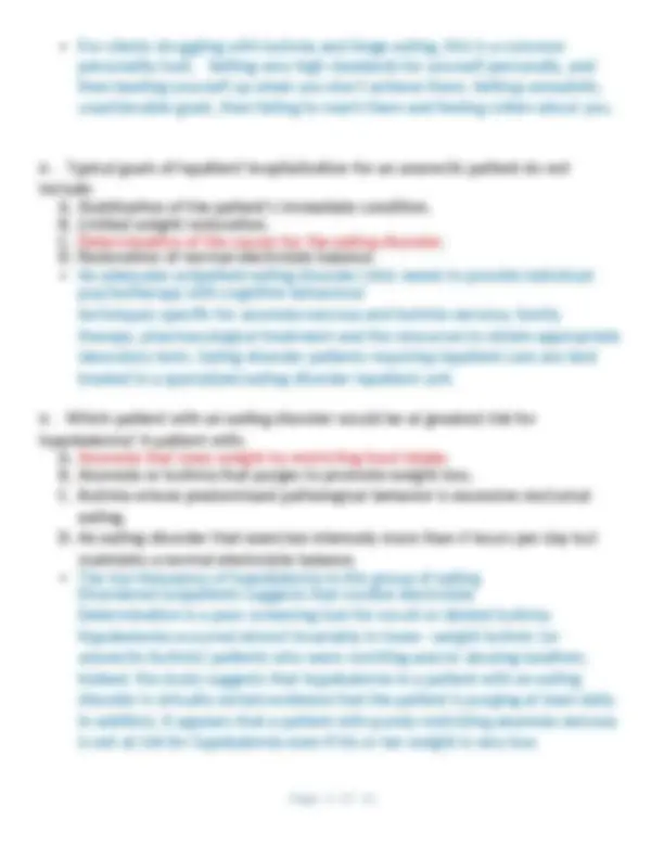 Care Of Clients With Maladaptive Patterns Of Behavior Exams Nursing Docsity