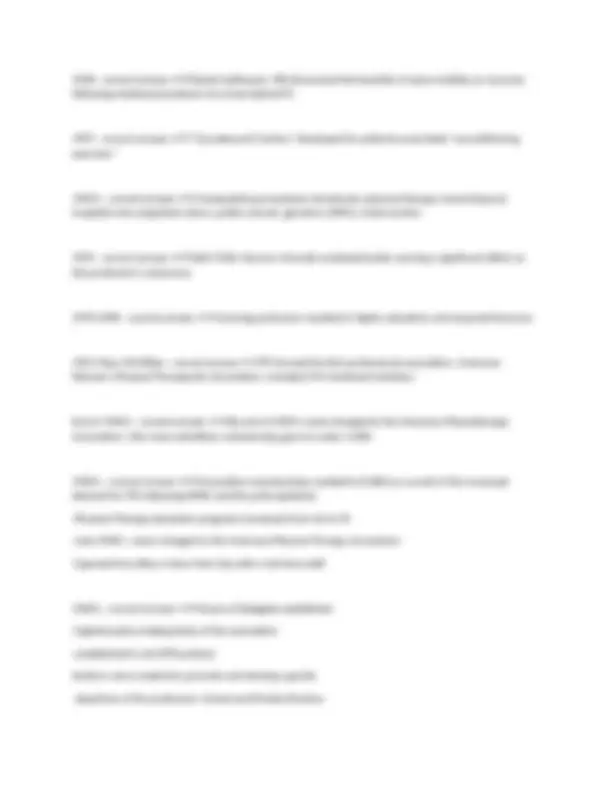 Introduction to Physical Therapy Assistant (PTA) Exam 1 Study Guide ...