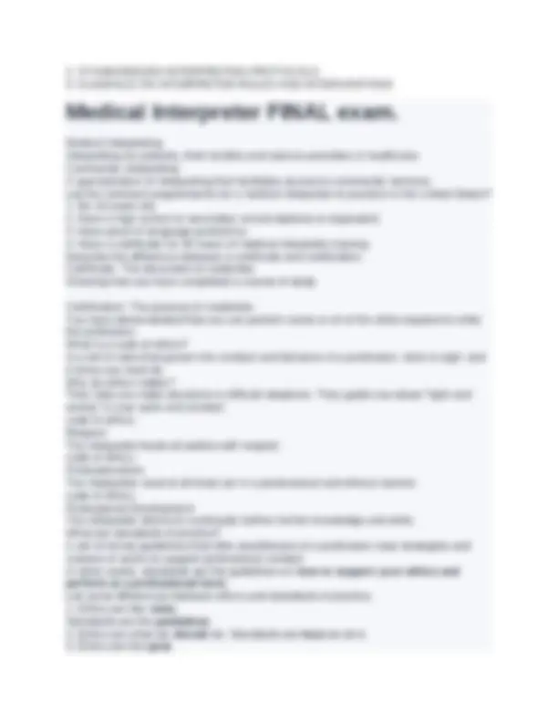 Final Exams Medical Interpreter and NBCMI CMI Exam practice Handbook ...
