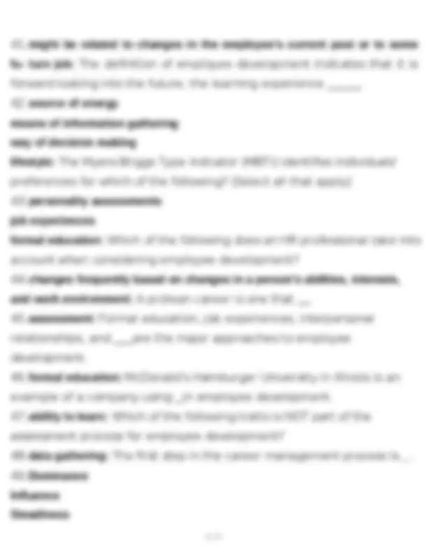 Human Resource Development Exam 2 Questions | Exams Human Development ...