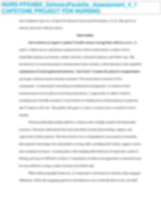 NURS-FPX4900_ZelinskyAssessment_4_1 CAPSTONE PROJECT FOR NURSING | Exams Nursing | Docsity