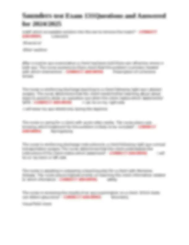 Saunders Test Exam 131: Questions and Answers for 2024/2025 | Exams ...