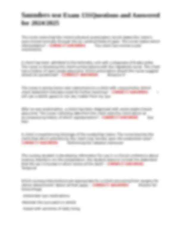 Saunders Test Exam 131: Questions and Answers for 2024/2025 | Exams ...
