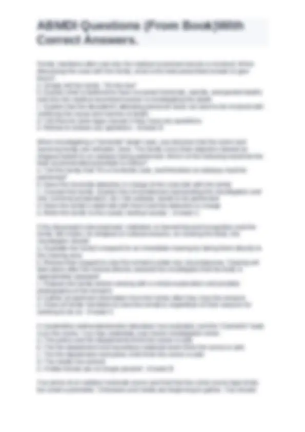 ABMDI Questions (From Book)With Correct Answers. | Exams Nursing | Docsity