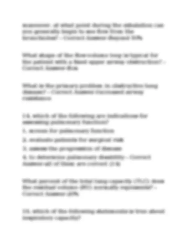 Pulmonary Function Test (PFT) Final Exam with 100% Correct Answers ...