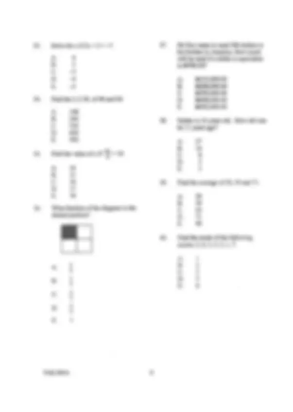 2024 NCEE Common Entrance Past Questions | Exams Mathematics | Docsity