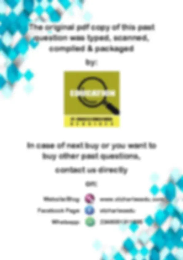 2024 NCEE Common Entrance Past Questions | Exams Mathematics | Docsity