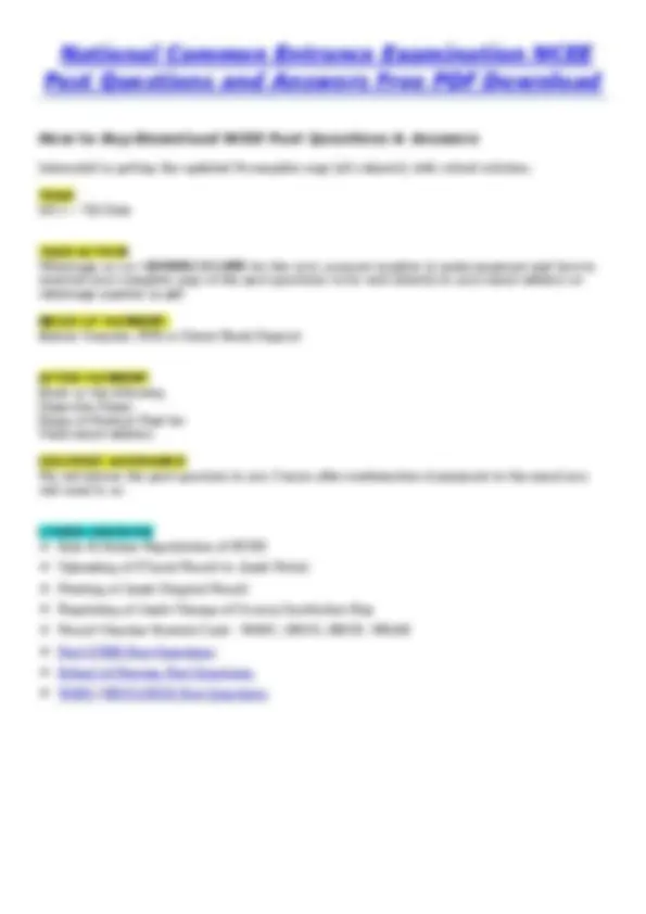 2024 NCEE Common Entrance Past Questions | Exams Mathematics | Docsity