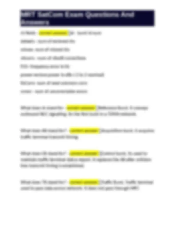 MRT SatCom Exam Questions and Answers | Exams Health sciences | Docsity