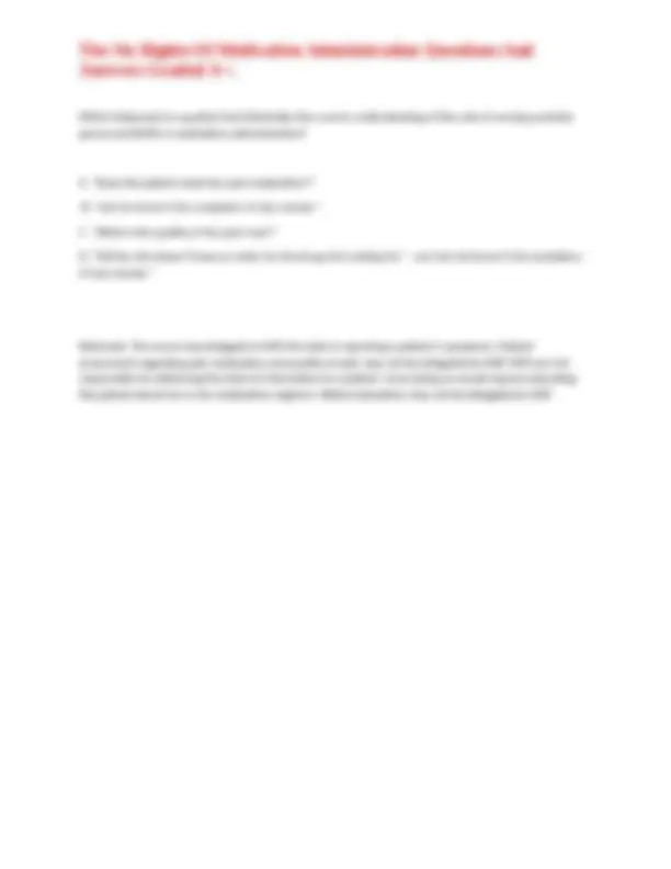 The Six Rights Of Medication Administration Questions And Answers ...