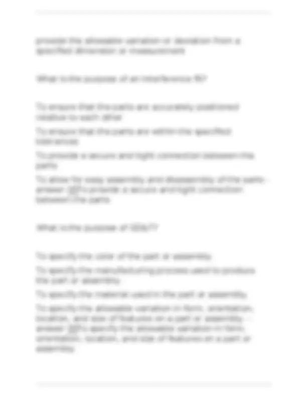 Geometric Dimensioning and Tolerancing (GD&T) Fundamentals | Exams Nursing | Docsity