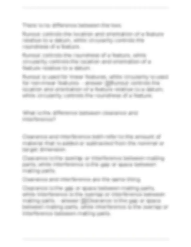 Geometric Dimensioning and Tolerancing (GD&T) Fundamentals | Exams Nursing | Docsity