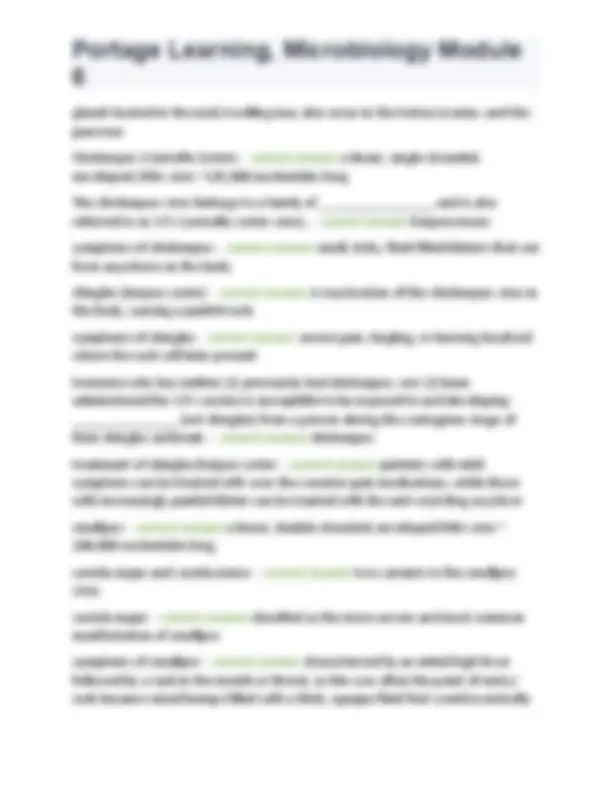 Portage Learning, Microbiology Module 6 (80 questions with correct ...