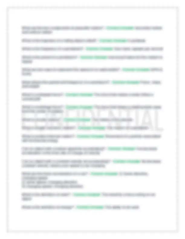 PHY 111 Midterm Exam Questions with Answers Assured Success | Exams Physics | Docsity