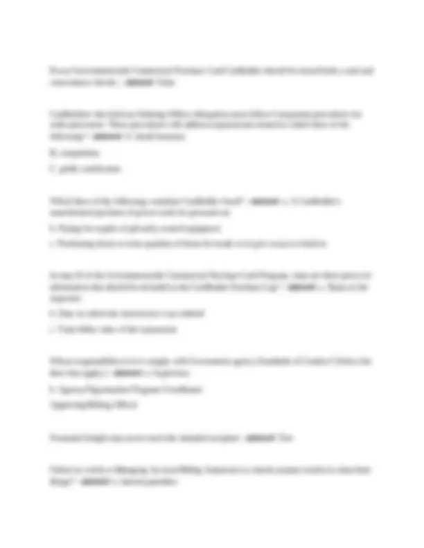 CLG 0010 DoD Governmentwide Commercial Purchase Card questions with ...