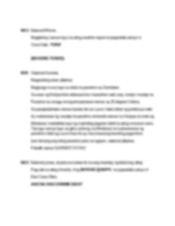 TAGALOG NEWS REPORT SCRIPT | Transcriptions Vocational education | Docsity