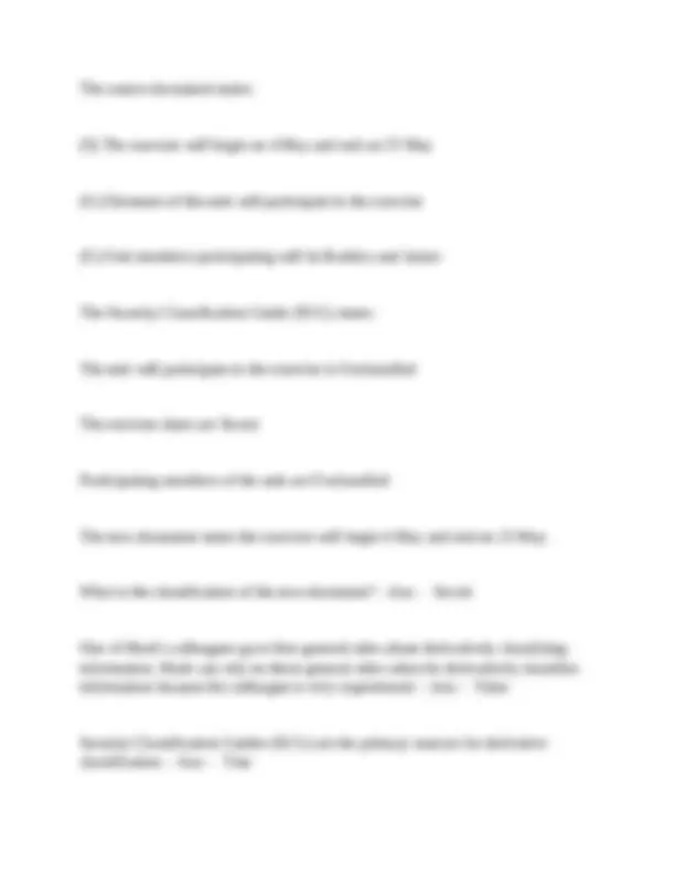 Derivative Classification Exam (IF103.16) - Questions and Answers ...