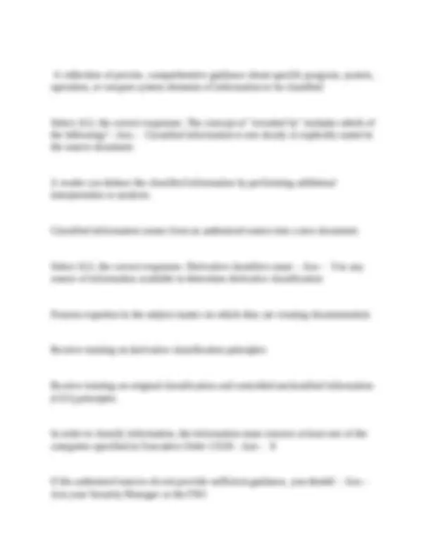 Derivative Classification Exam (IF103.16) - Questions and Answers ...