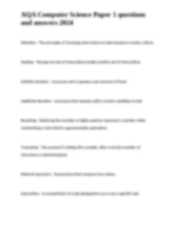 AQA Computer Science Paper 1 questions and answers 2024 | Exams Nursing ...