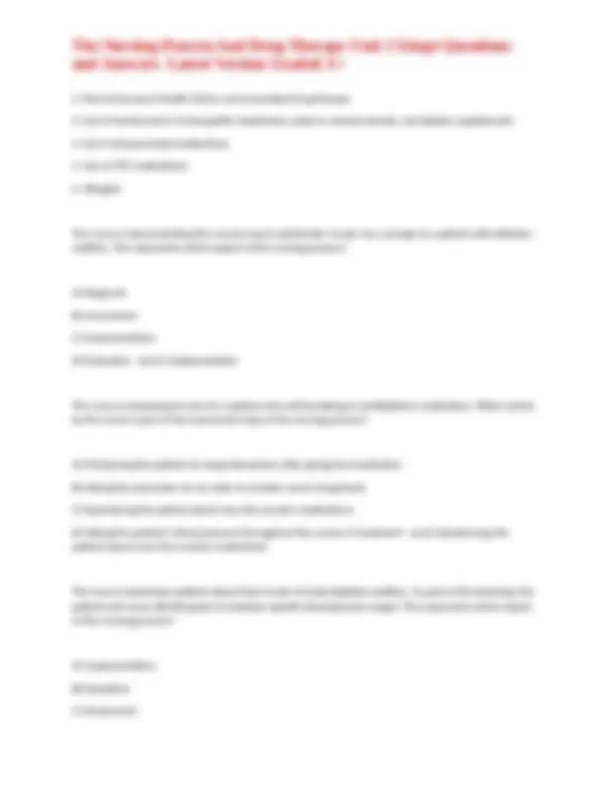 The Nursing Process And Drug Therapy Unit 2 Edapt Questions and Answers ...