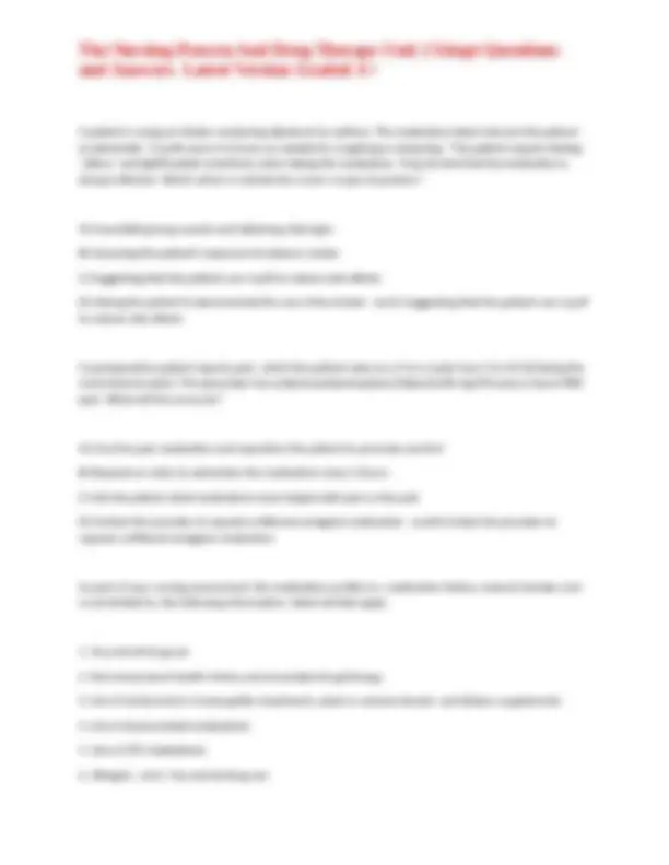 The Nursing Process And Drug Therapy Unit 2 Edapt Questions and Answers ...