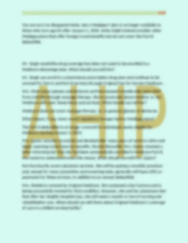 AHIP UPDATED EXAM -- UPDATED SOLUTION | Exams Nursing | Docsity