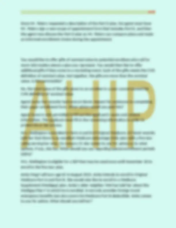 AHIP UPDATED EXAM -- UPDATED SOLUTION | Exams Nursing | Docsity