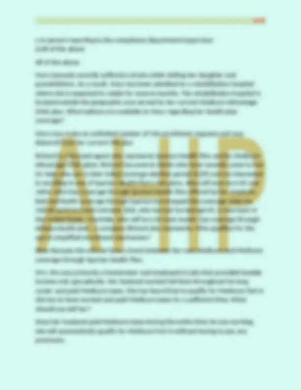 AHIP UPDATED EXAM -- UPDATED SOLUTION | Exams Nursing | Docsity