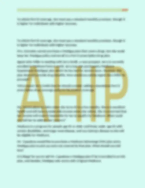 AHIP UPDATED EXAM -- UPDATED SOLUTION | Exams Nursing | Docsity