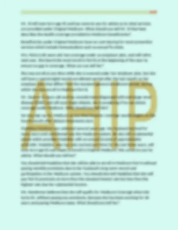 AHIP UPDATED EXAM -- UPDATED SOLUTION | Exams Nursing | Docsity