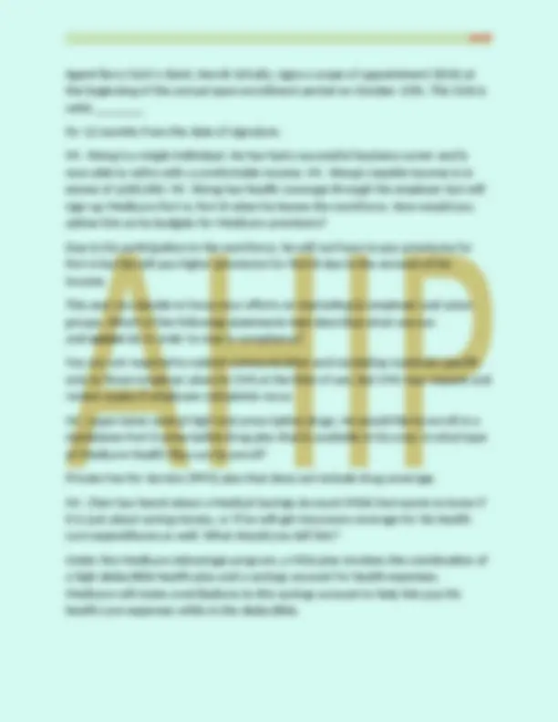 AHIP UPDATED EXAM -- UPDATED SOLUTION | Exams Nursing | Docsity