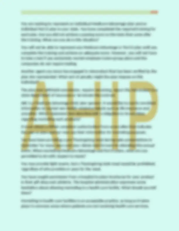 AHIP UPDATED EXAM -- UPDATED SOLUTION | Exams Nursing | Docsity