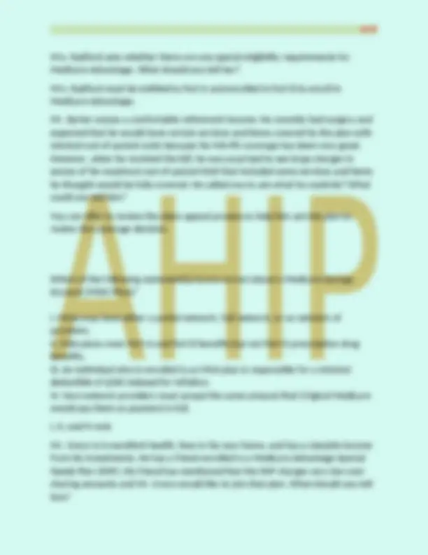 AHIP UPDATED EXAM -- UPDATED SOLUTION | Exams Nursing | Docsity