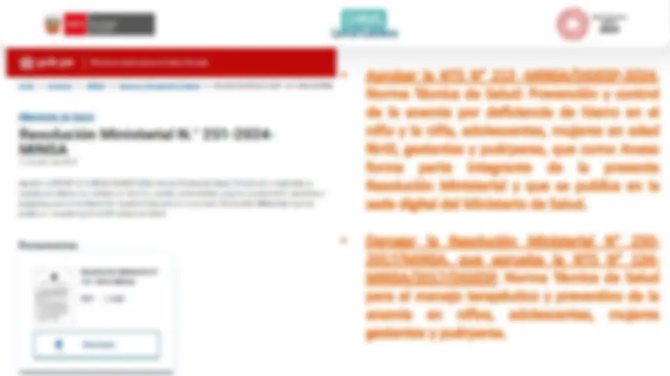 nueva norma tecnica 2024 anemia | Summaries Law | Docsity