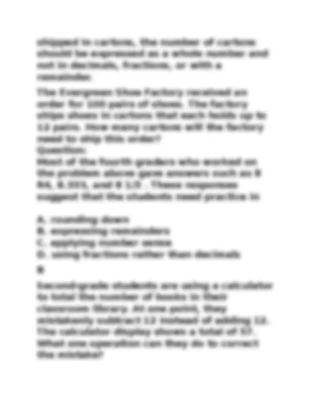 Gace Practice Test 002(75 QUESTIO | Exams Biology | Docsity