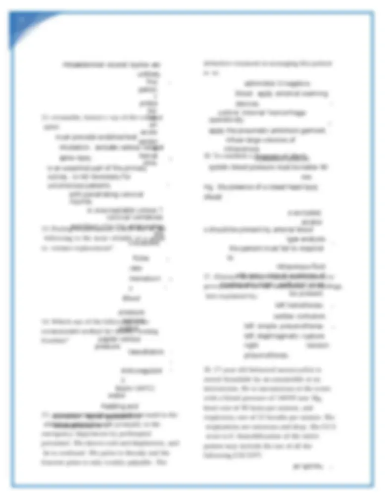 ATLS Post-Test MCQ Questions and Answers (4 Diverse Versions Combined ...