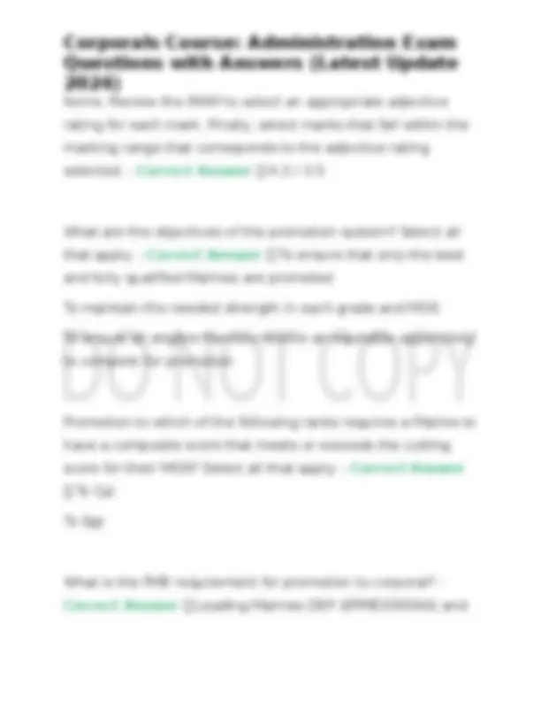 Corporals Course: Administration Exam Questions with Answers (Latest ...