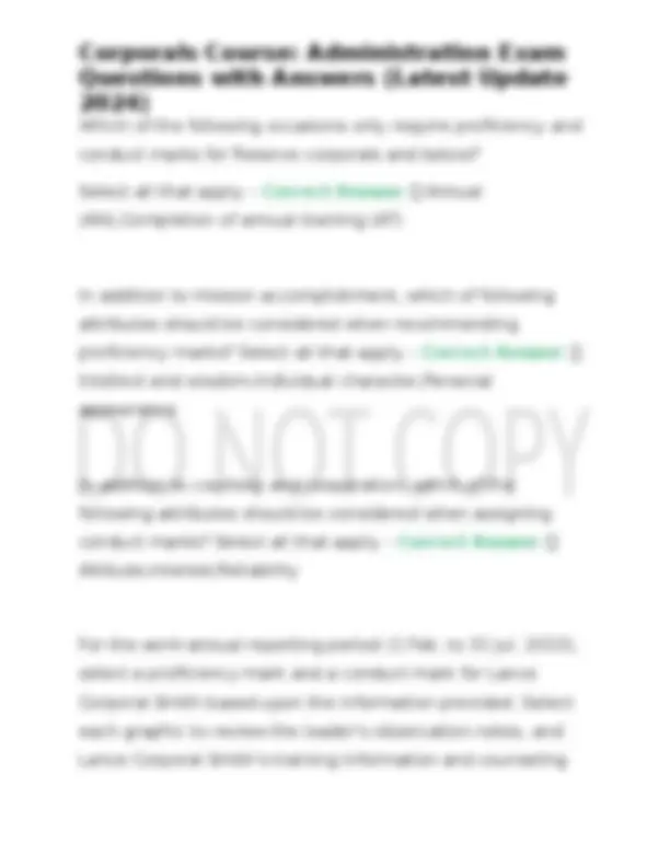 Corporals Course: Administration Exam Questions with Answers (Latest ...