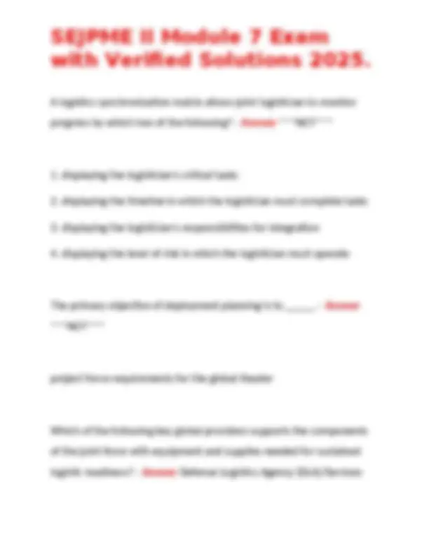SEJPME II Module 7 Exam with Verified Solutions 2025. | Exams Nursing ...